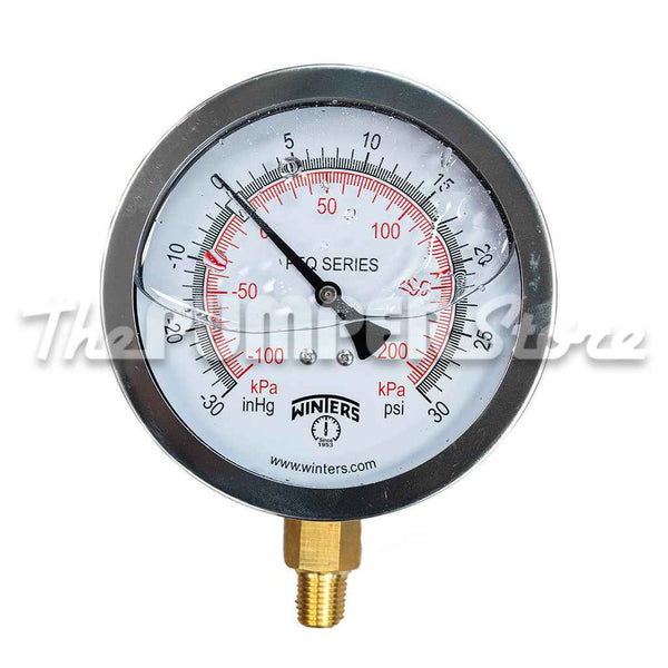 Winters 4" Liquid Filled Gauge (30-0-30 Back Mount) | The Pumper Store