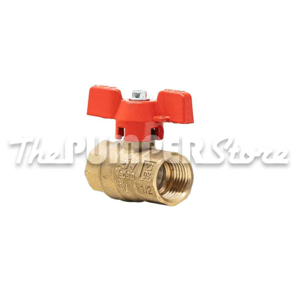 RIV Brand NPT x NPT Ball Valve 0.5" - Brass | The Pumper Store