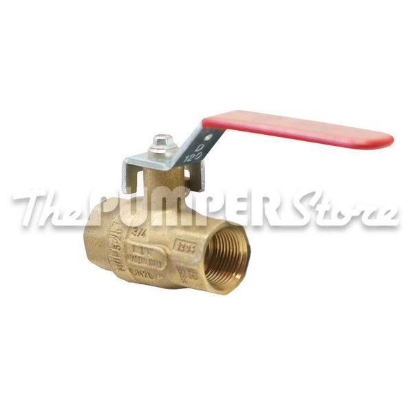 RIV Brand NPT x NPT Ball Valve 0.75" - Brass | The Pumper Store
