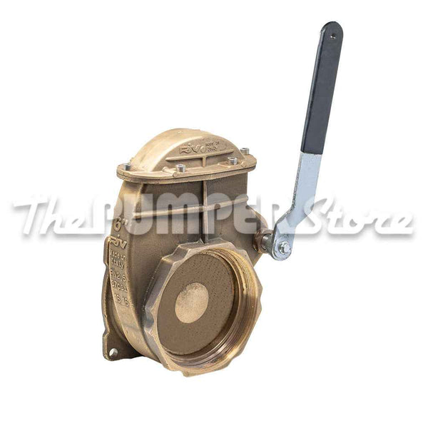 RIV FLG x NPT 6" Lever Valve - Brass | The Pumper Store