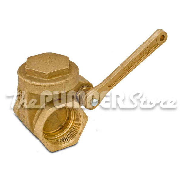 RIV NPT x NPT 2" Lever Valve - Brass | The Pumper Store